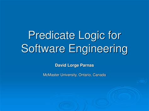 PPT Predicate Logic For Software Engineering PowerPoint Presentation ID