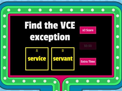 10 1 Vce Exceptions Gameshow Quiz