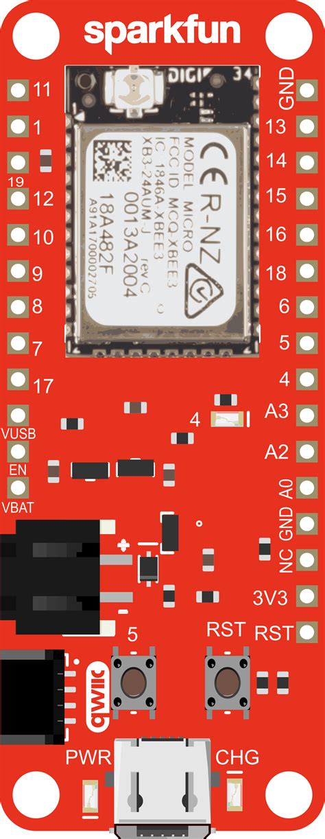 How To Use SparkFun Thing Plus XBee Micro Pinouts Specs And Examples Cirkit Designer