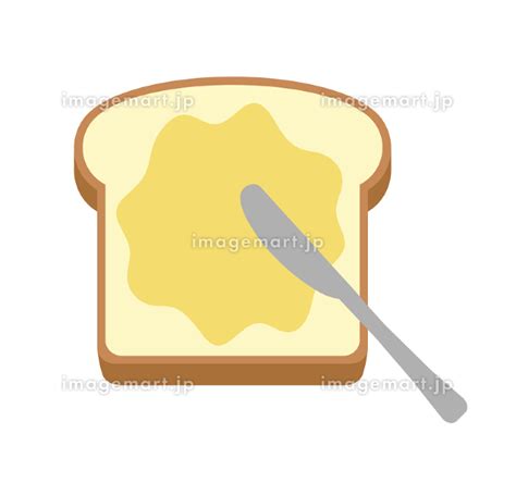 バターを塗った食パンのイラスト素材 [195840335] イメージマート