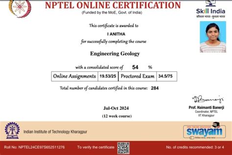 nptel skillindia learning certificate participation sairamcivil