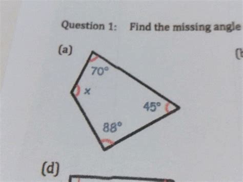 Question Find The Missing Angle A D Studyx