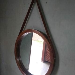 Jual Cermin Hias Bulat Kayu Jati Figura Kaca Dinding Jujur Barokah
