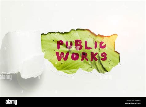 Writing Displaying Text Public Works Conceptual Photo Describes The Viewing Of An Event In A