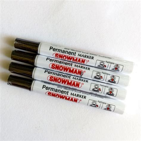 Jual Spidol Permanent Marker Snowman Hitam And Baru Shopee Indonesia