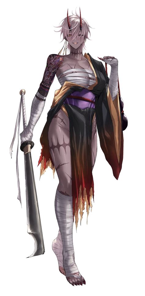 Ulularts Original Highres Girl Arm Tattoo Bandaged Arm Bandaged Chest Bandaged Leg