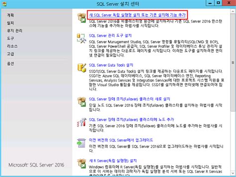 Mssql Server 2016 설치 주서브이즈
