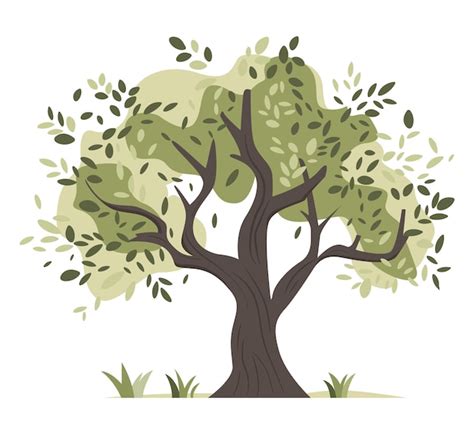 Premium Vector Olive Tree Vector Illustration Hand Drawn Watercolor
