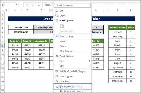 Insert Drop Down Calendar In Excel Without Date Picker