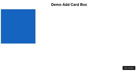 Add Box Card Demo Codesandbox