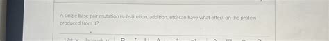Solved A Single Base Pair Mutation Substitution ﻿addition
