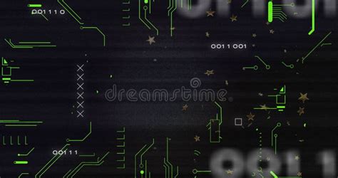 Image Of Glitch Technique Over X Mark Binary Code Circuit Board