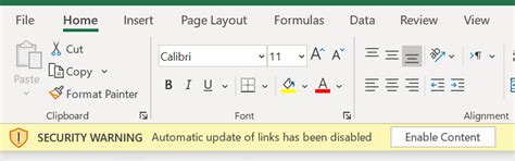 Excel Workbooks Security Warnings