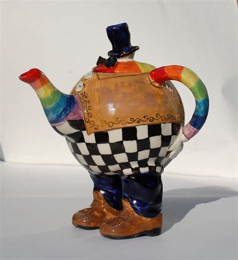 Fancy Teapotceramic Whimsical Sculptureporcelain Figurine Inspire