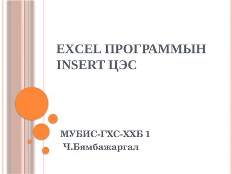 Pptx Excel программын Insert цэс Dokumentips