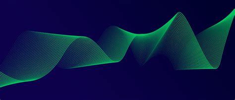 Abstract Glowing Wave Lines On Dark Blue Background Dynamic Wave