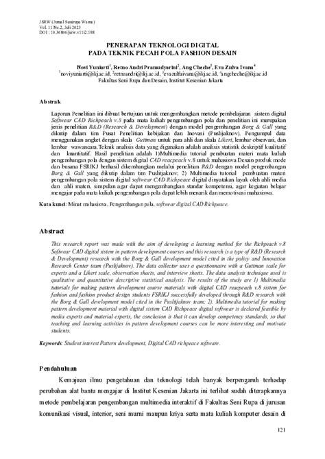 Pdf Penerapan Teknologi Digital Pada Teknik Pecah Pola Fashion Desain