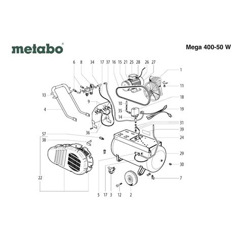 Metabo Spare Parts For Air Compressor Mega 400 50 W