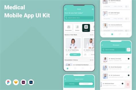 Medical Mobile App UI Kit Graphic By Betush Creative Fabrica