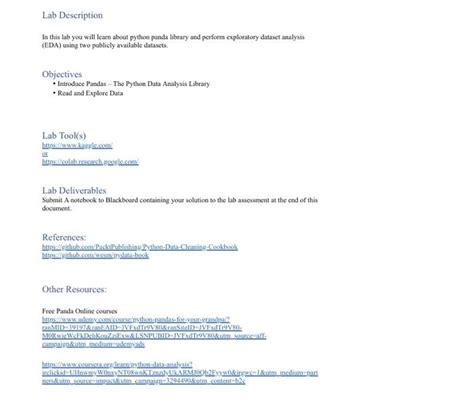 Solved In This Lab You Will Learn About Python Panda Library Chegg