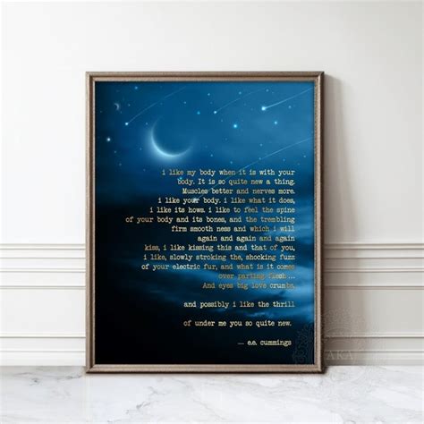 Framed Ee Cummings Poem Etsy