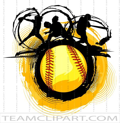 Vector Softball Design Quality Clipart Images Ai  Eps Png
