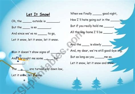 Let It Snow Esl Worksheet By Kaz76
