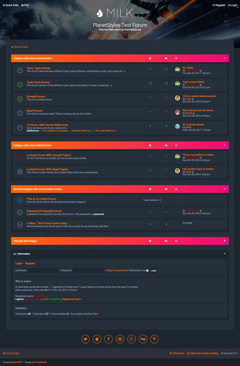 Milk Multipurpose Responsive PhpBB 3 3 Theme By PlanetStyles