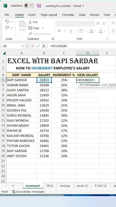 Increment Employees Salary In Easy Way Easy Excel Lesson