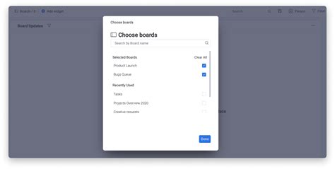 board updates widget support