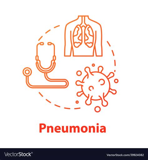 Pneumonia Concept Icon Human Sickness Lung Vector Image