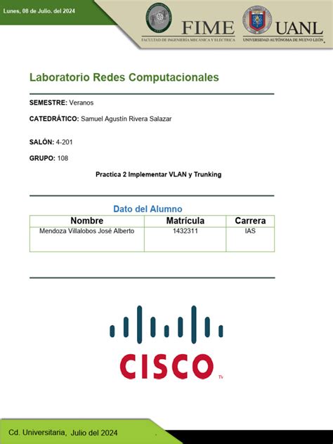 Practica 2 361 Packet Tracer Implement Vlans And Trunking Es Xl