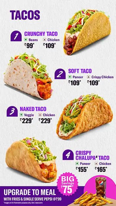 Menu Of Taco Bell Kasba Kolkata