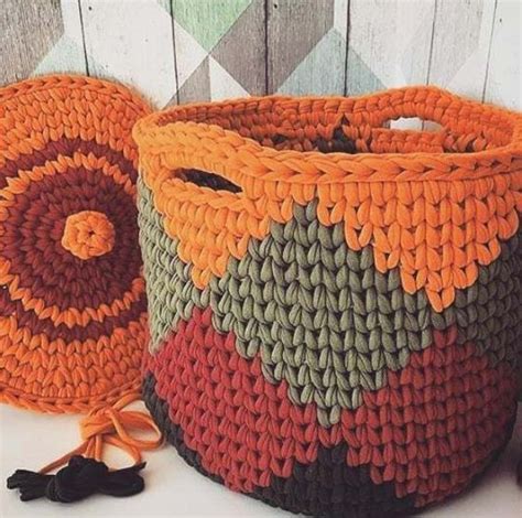 Інтерєрні кошики із трикотажної пряжі гачком Самотужки
