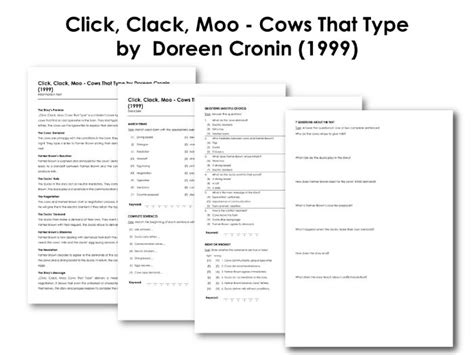 Click Clack Moo Cows That Type By Doreen Cronin 1999 Teaching