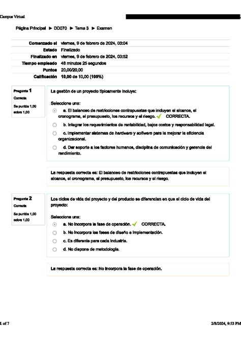 Examen Dd070 Introduccion Gestion De Proyectos Herramientas