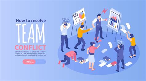 Premium Vector Isometric Team Conflict Banner With People Arguing In