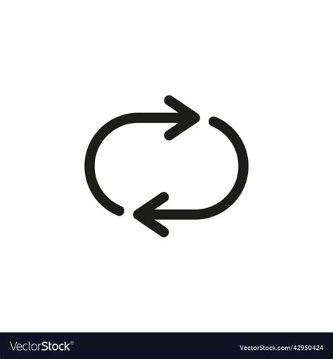 Refresh Or Rotation Arrow Icon Recycling Outline Vector Image