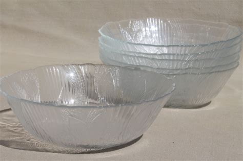 Arcoroc Clear Glass Salad Set Bowls Crocus Floral Canterbury Spring Breeze Bouquet