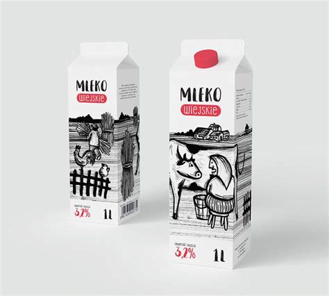 Milk Packaging Ink Illustration Grafici Formaggio