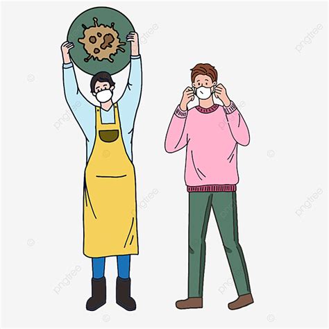손으로 그린 바이러스 생명 예방 마스크 그림 일러스트 코로나 19 2019 신종 코로나 코로나 바이러스 Png 일러스트 및 Psd 이미지 무료 다운로드 Pngtree