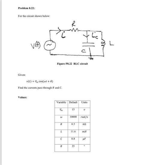 Solved For The Circuit Shown Below Given Chegg