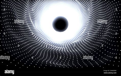 Black Hole In Virtual Space With Wavy Space Motion Abstract 3d