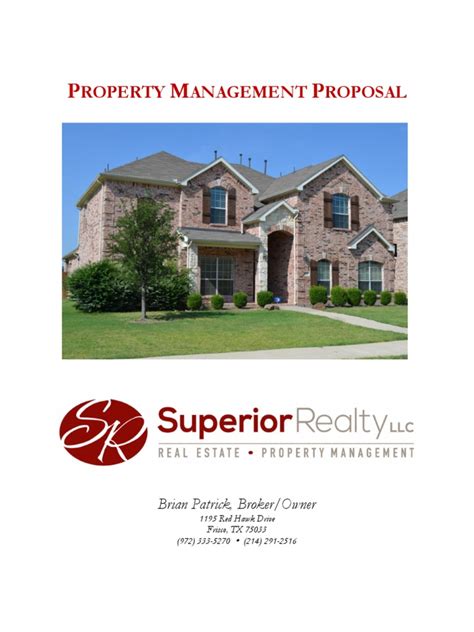 Property Management Proposal Template Free Pdf Real Estate Broker
