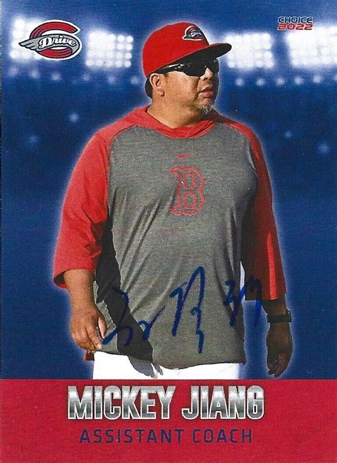 Mickey Jiang Autographed 2022 Greenville Drive Team Set Boston Red