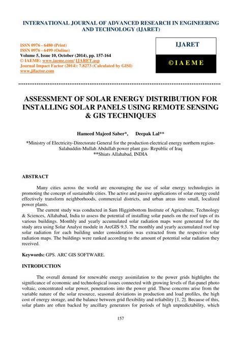 Pdf 11 Assessment Of Solar Energy … · The Solar Radiation Analysis Tools In Arcgis Calculate
