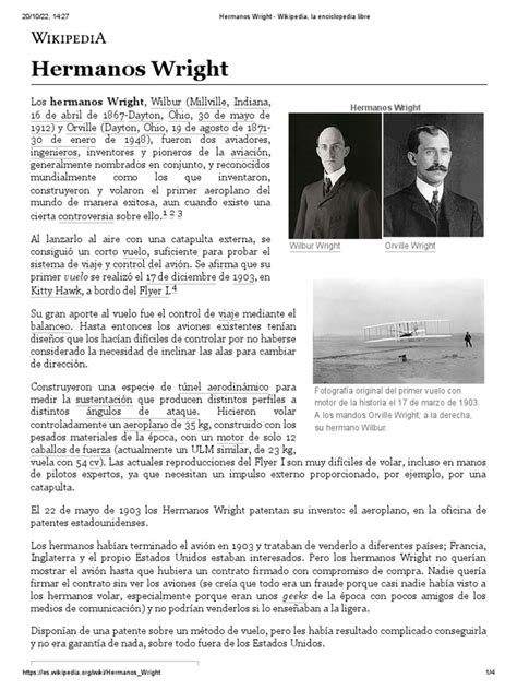 Hermanos Wright Pdf Los Hermanos Wright Aviación