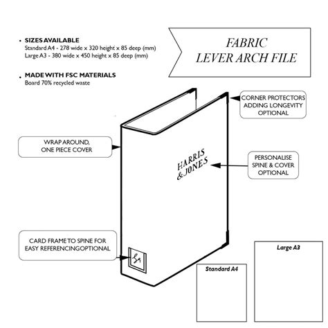 Fabric Covered Lever Arch Files L Personalise Yours Harris And Jones Ltd