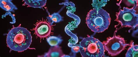 An Immunofluorescence Image Showcasing Vibrant Cellular Structures In Detail Premium Ai