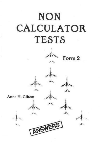 Non Calculator Tests Form 2 Answers